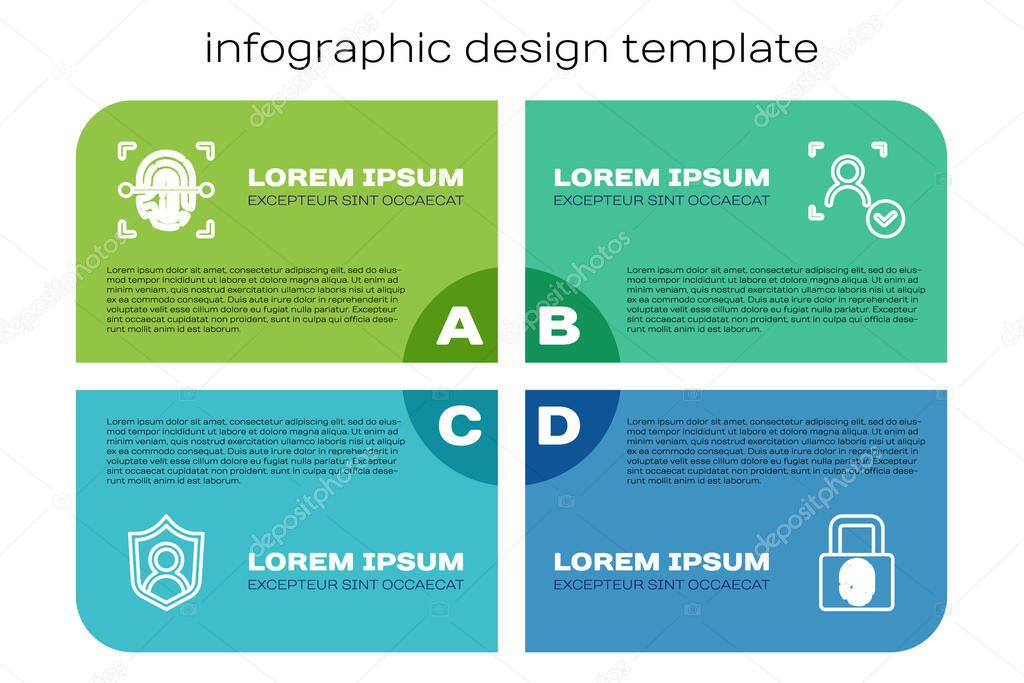 Set line Protecci n del usuario, Huella dactilar, con bloqueo y reconocimiento facial. Plantilla ...