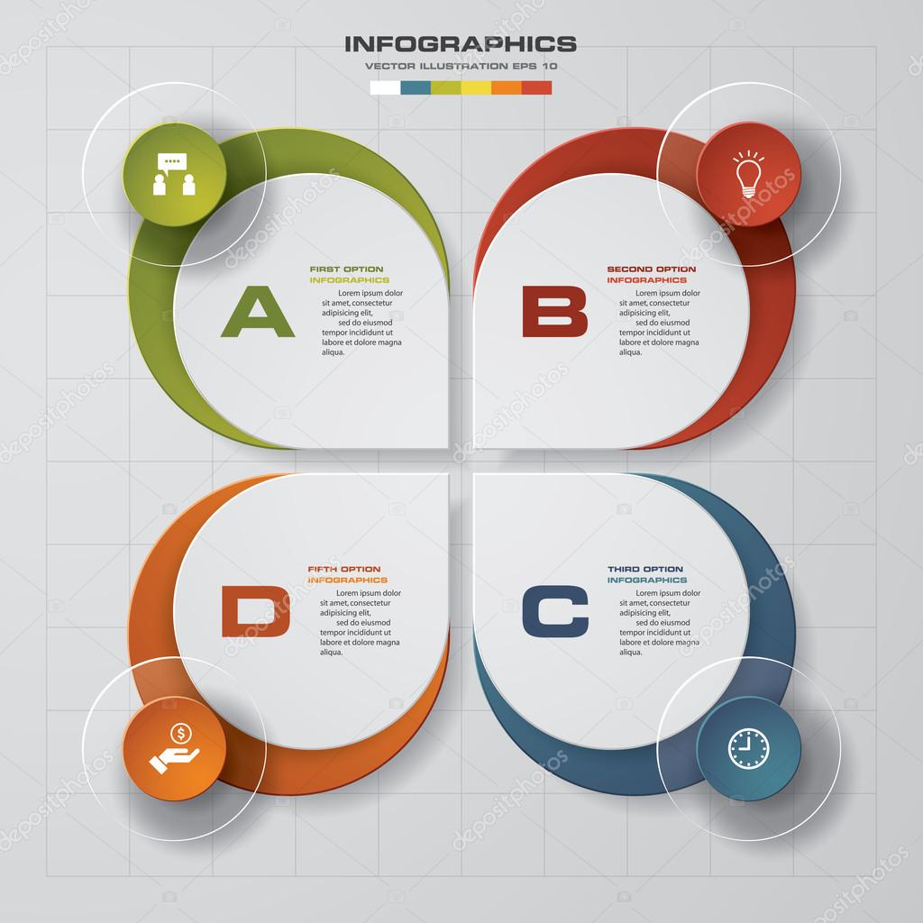 Simple&Editable 4 Steps chart diagrams template. Vector. Stock Vector ...