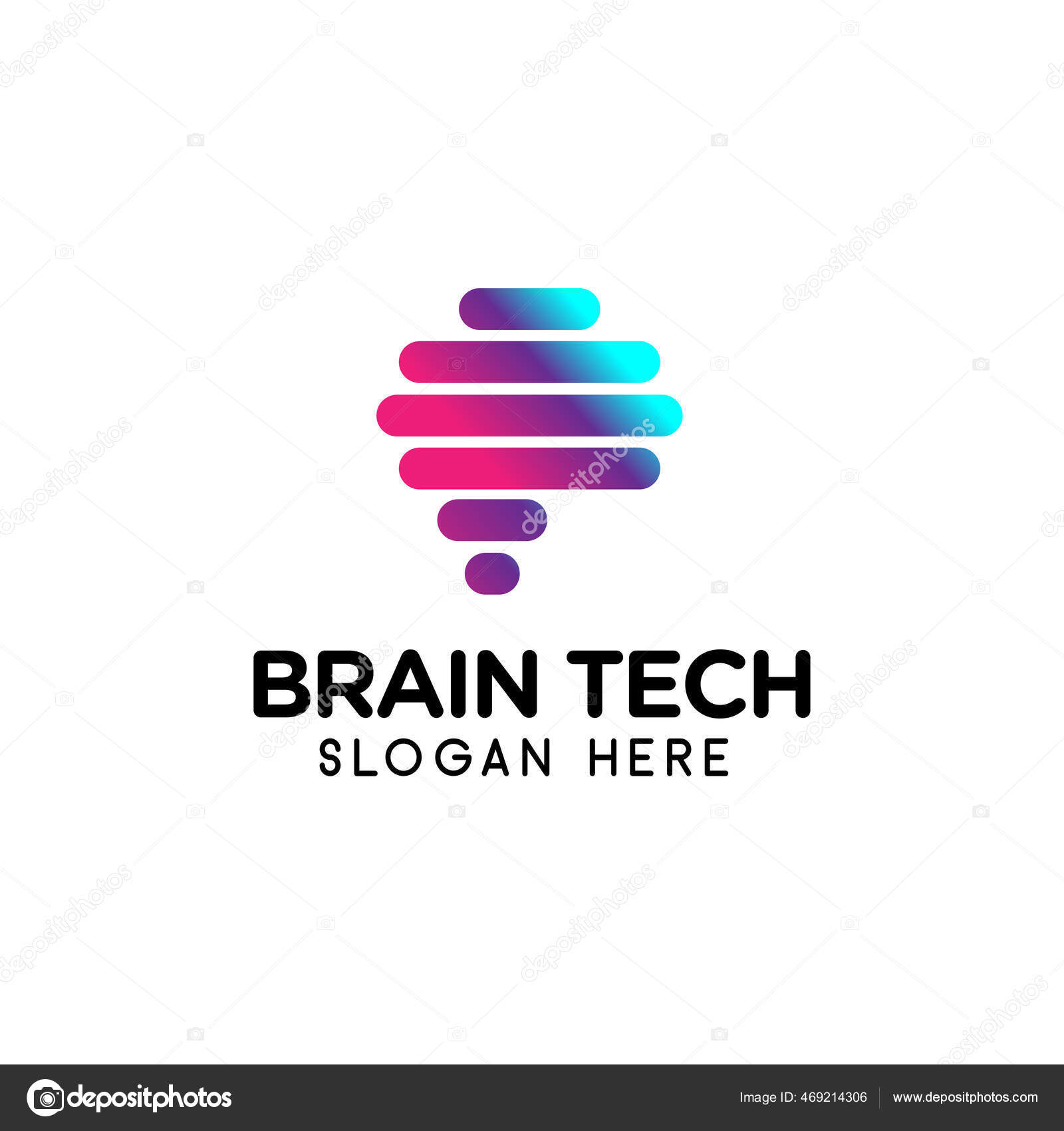 Brain Tech Logo Design Modern Illustration Vector Template — Stock ...