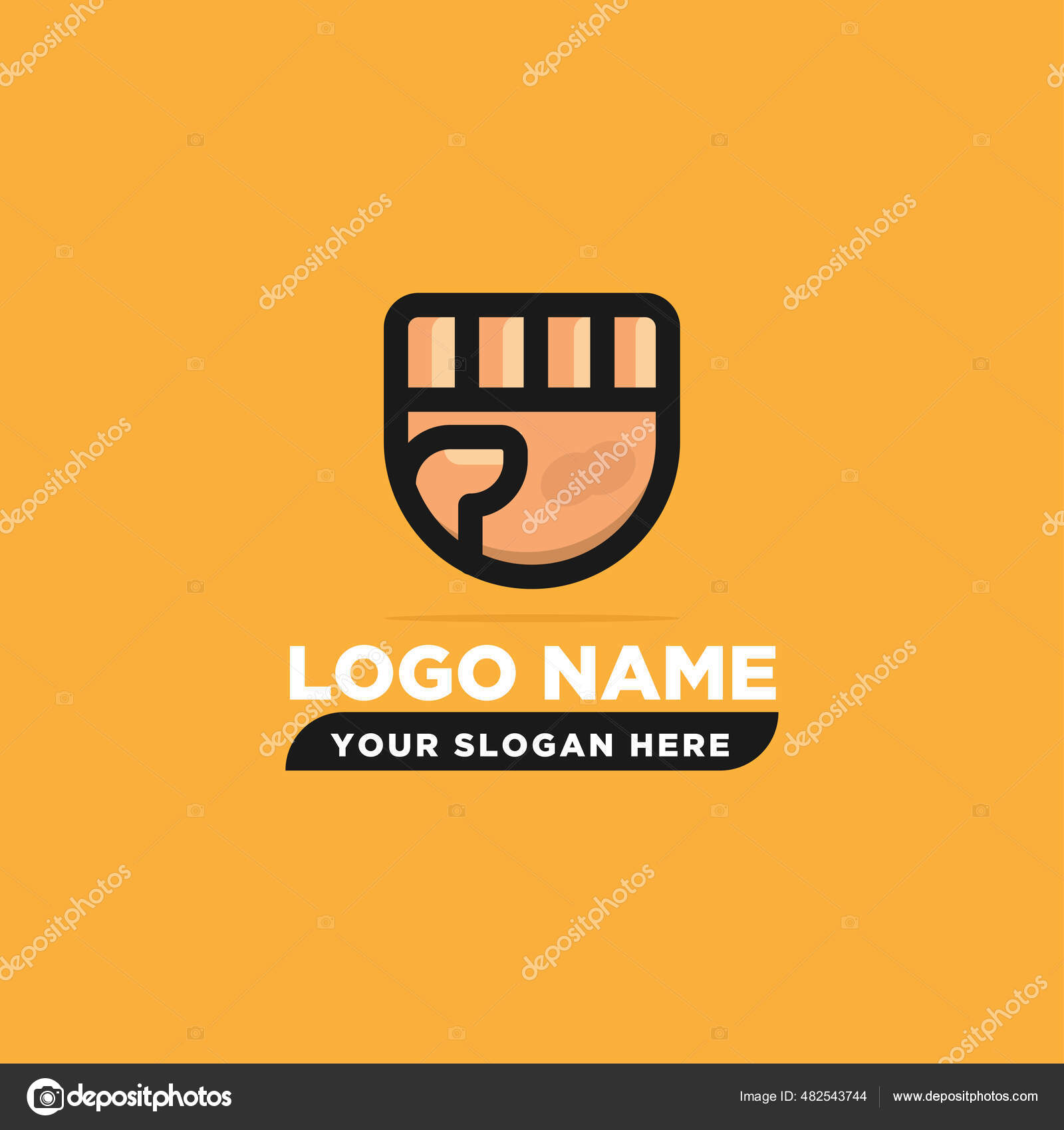 Creative Fist Logo Design Shield Vector Template Unique Concept Icon ...