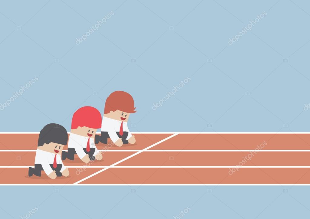 Sprint Start Position Cartoon