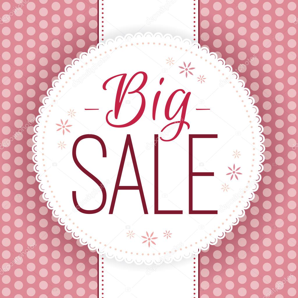 Dusty pink big sale poster with dotted background Stock Vector by ...