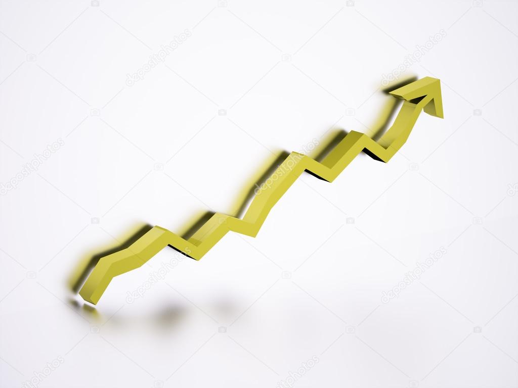 Green business graph chart arrow rendered — Stock Photo © pupes #120220384