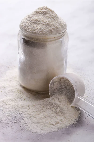 White protein powder Stock Photos, Royalty Free White protein powder ...