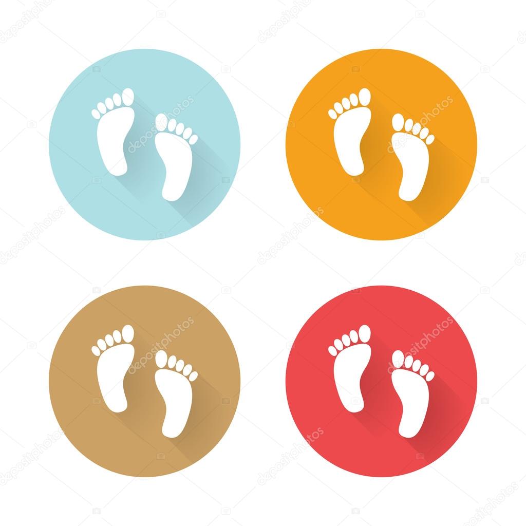 Iconos pies humanos largas sombras Vector de stock por ©mimacz 58248433