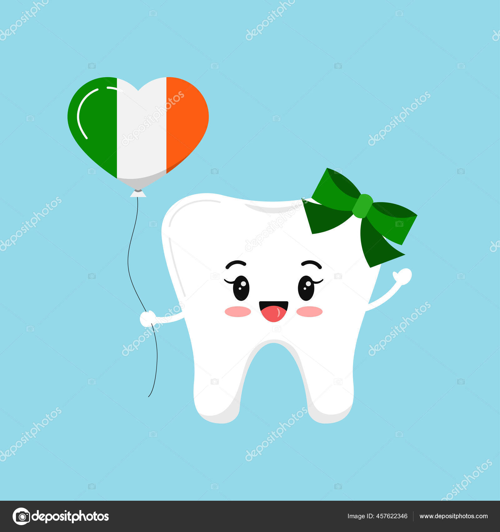 St Patrick day cute tooth dental icon isolated. Stock Vector Image by ...