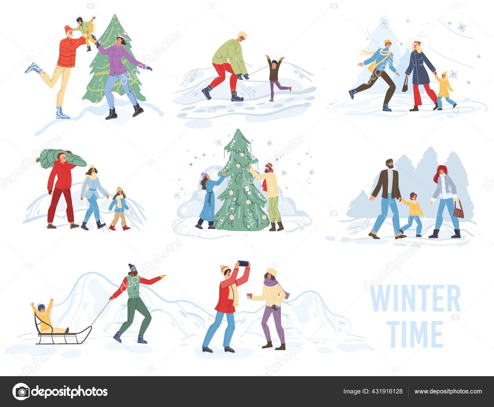 Flache Cartoon-Figuren glücklich Urlaub Vektor Illustration Konzept ...