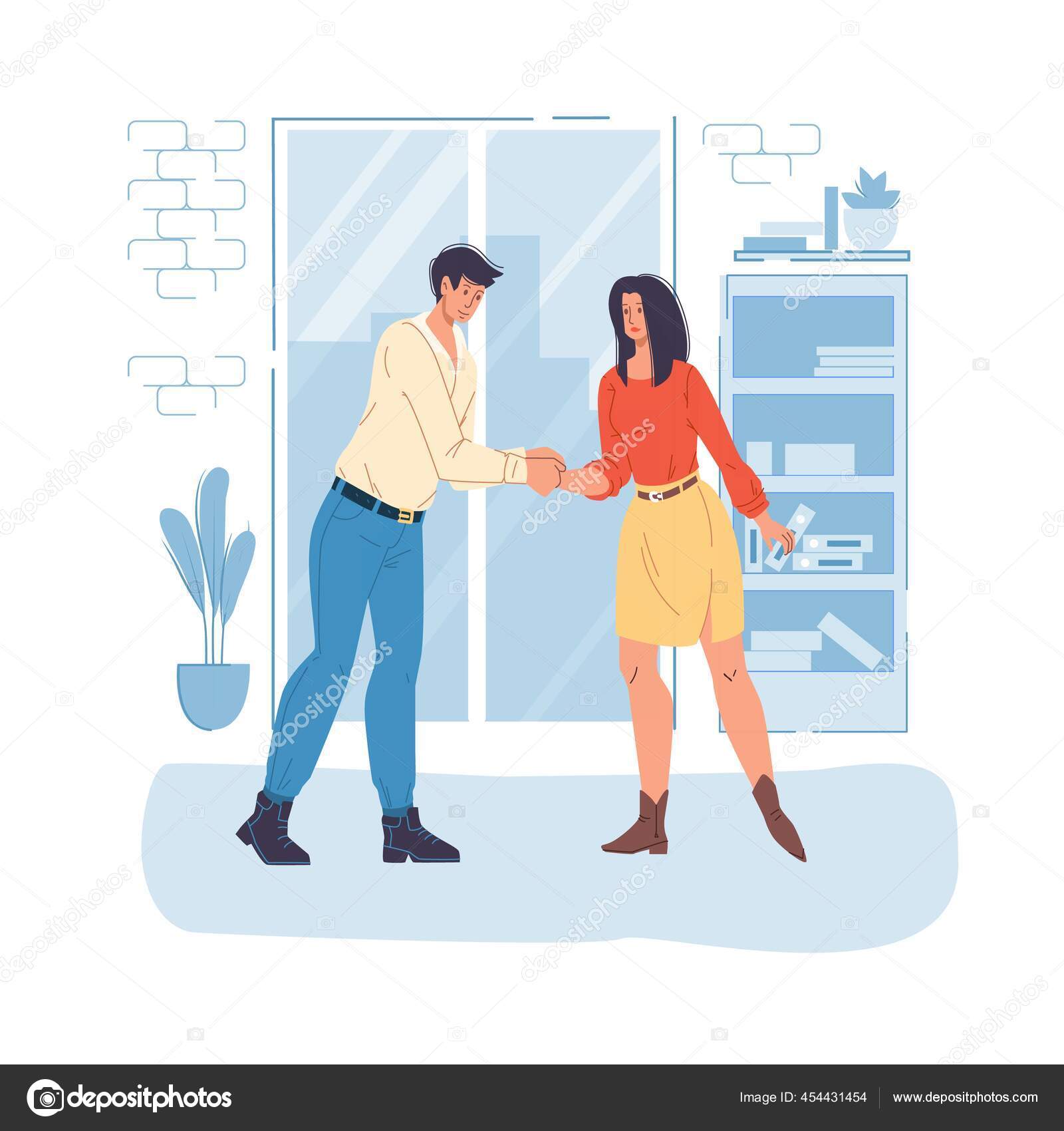 Flat cartoon friend characters communicate,vector illustration concept ...