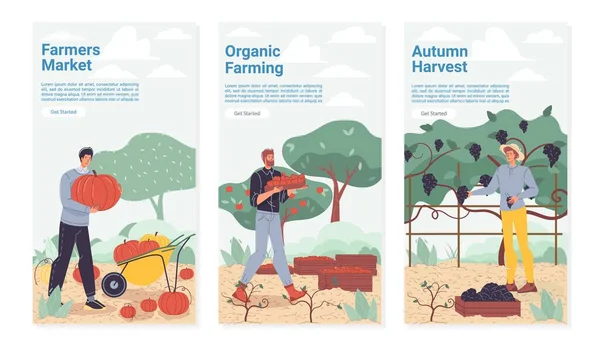 Platte stripfiguren oogsten, vector illustratie concept stockvector ...