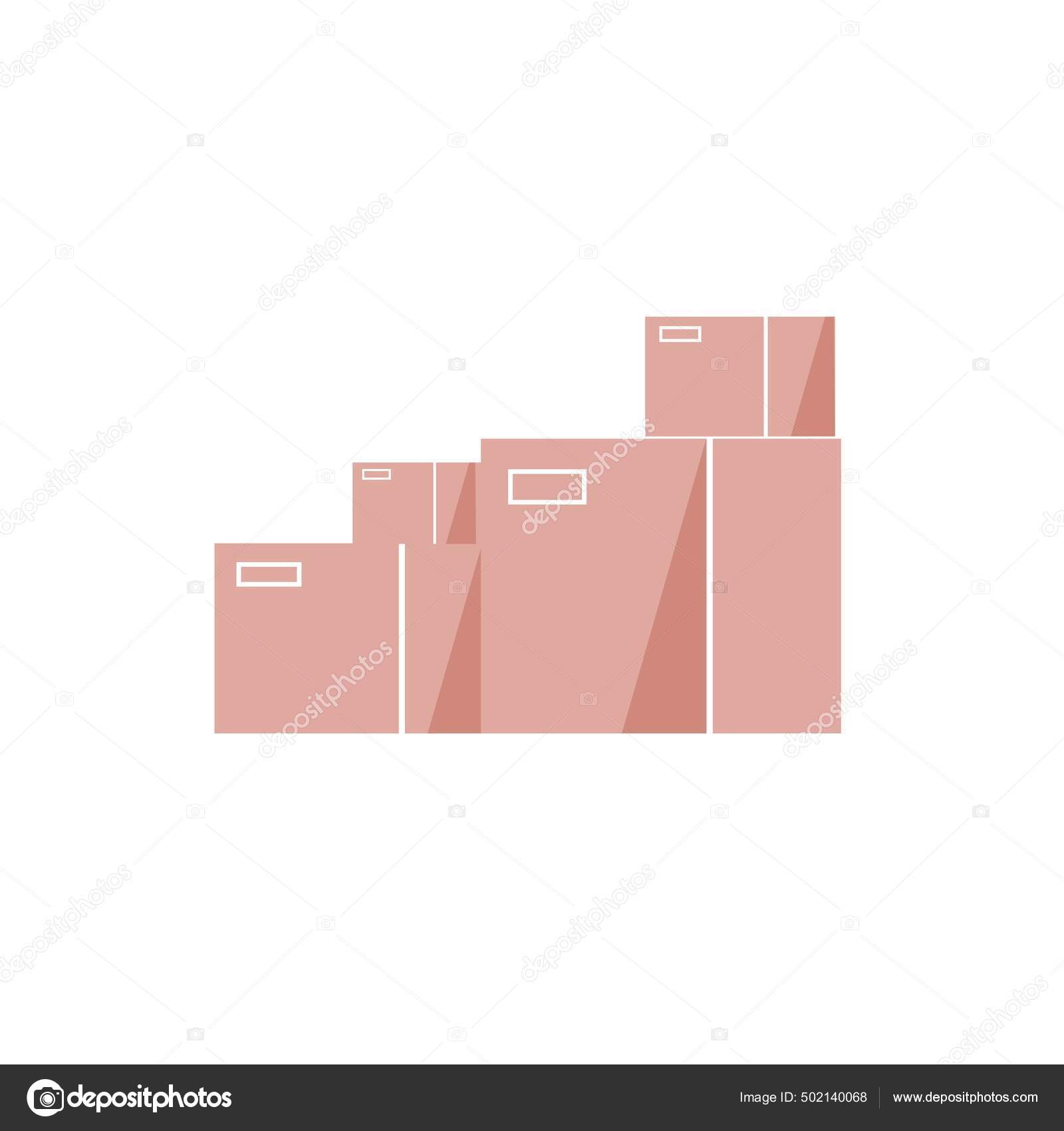 Flat cartoon boxes,items storage and transportation vector illustration ...