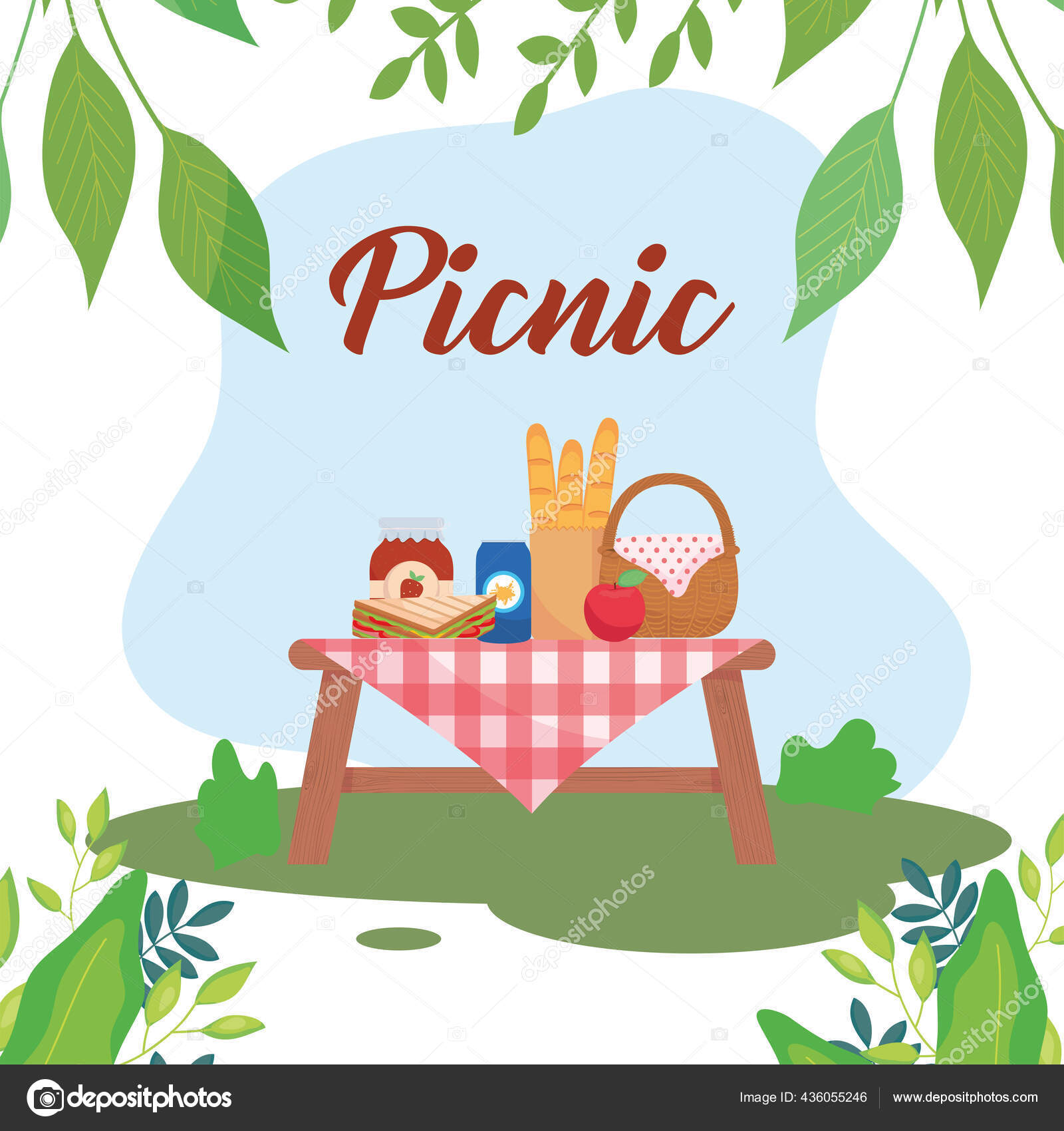 Picnic Table With Food Clip Art