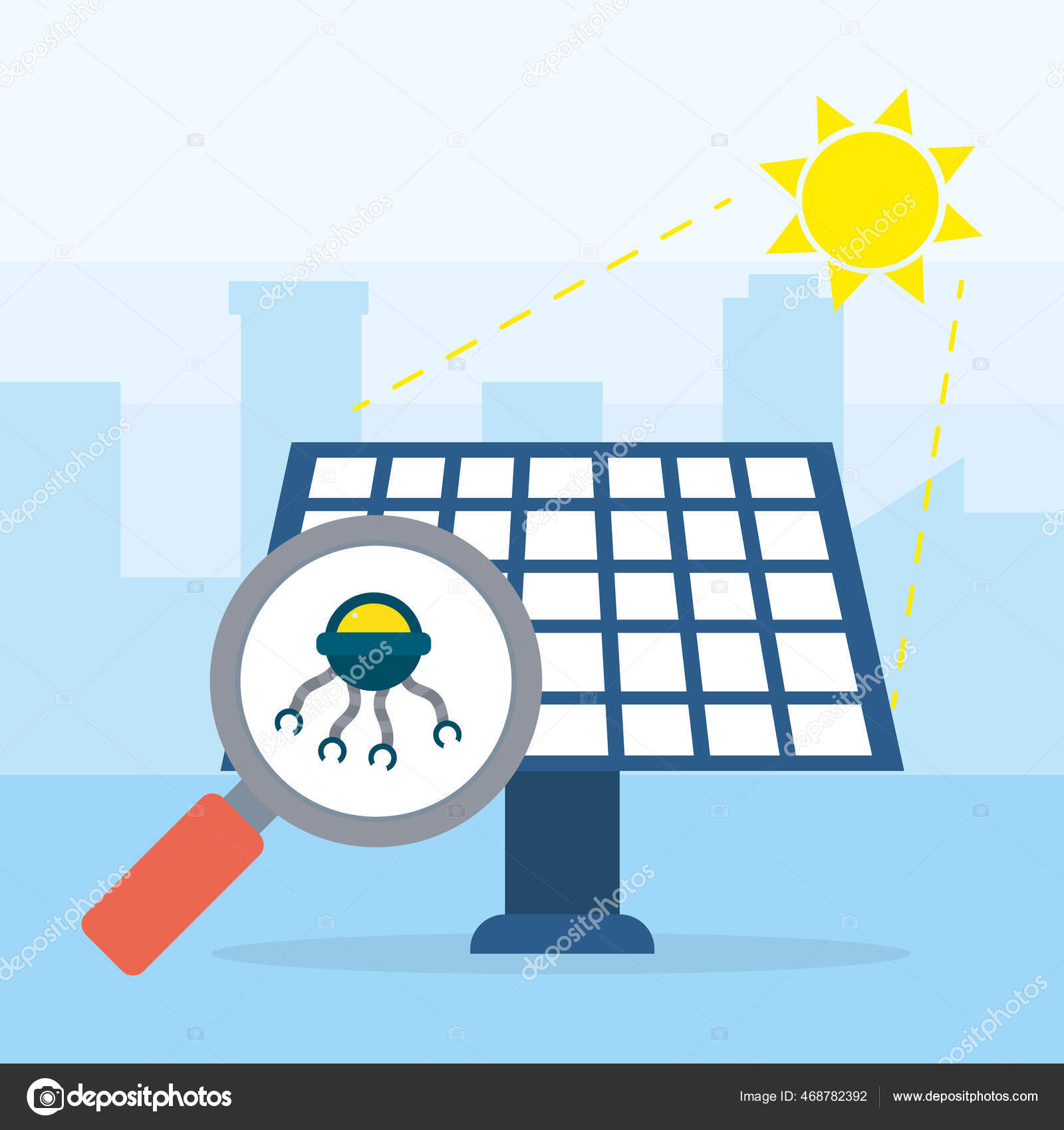 Solar panel technology Stock Illustration by ©vec.stock #468782392