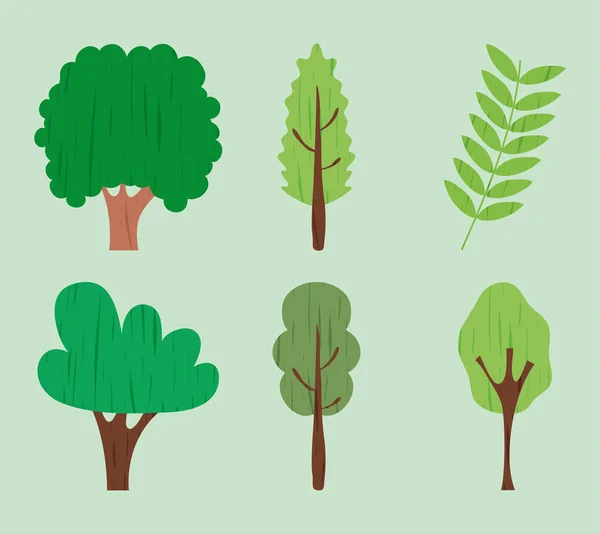 Trees silhouette style icon set vector design Stock Vector by ©vec ...