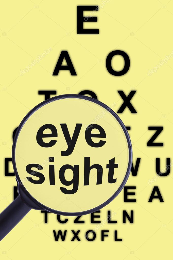 Magnifying glass and eye test — Stock Photo © jenbray #83905338