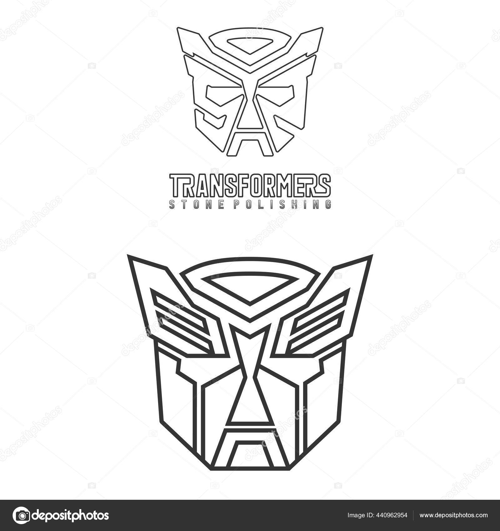 Simple Line Out Robot Helmet Transformer Image Graphic Icon Logo Stock ...