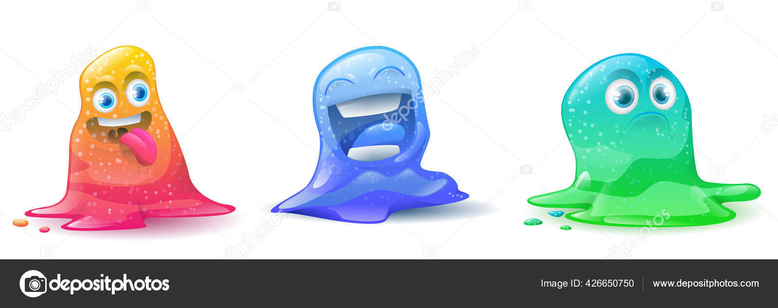 Cartoon Colorful Slimy Characters Stock Vector Image By ©mandarinka1970 426650750