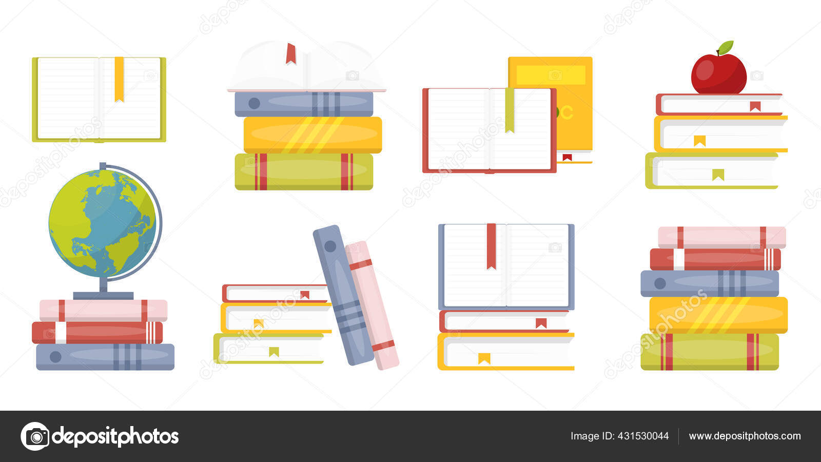 Cartoon colorful books design elements Stock Vector by ©Mandarinka1970 ...