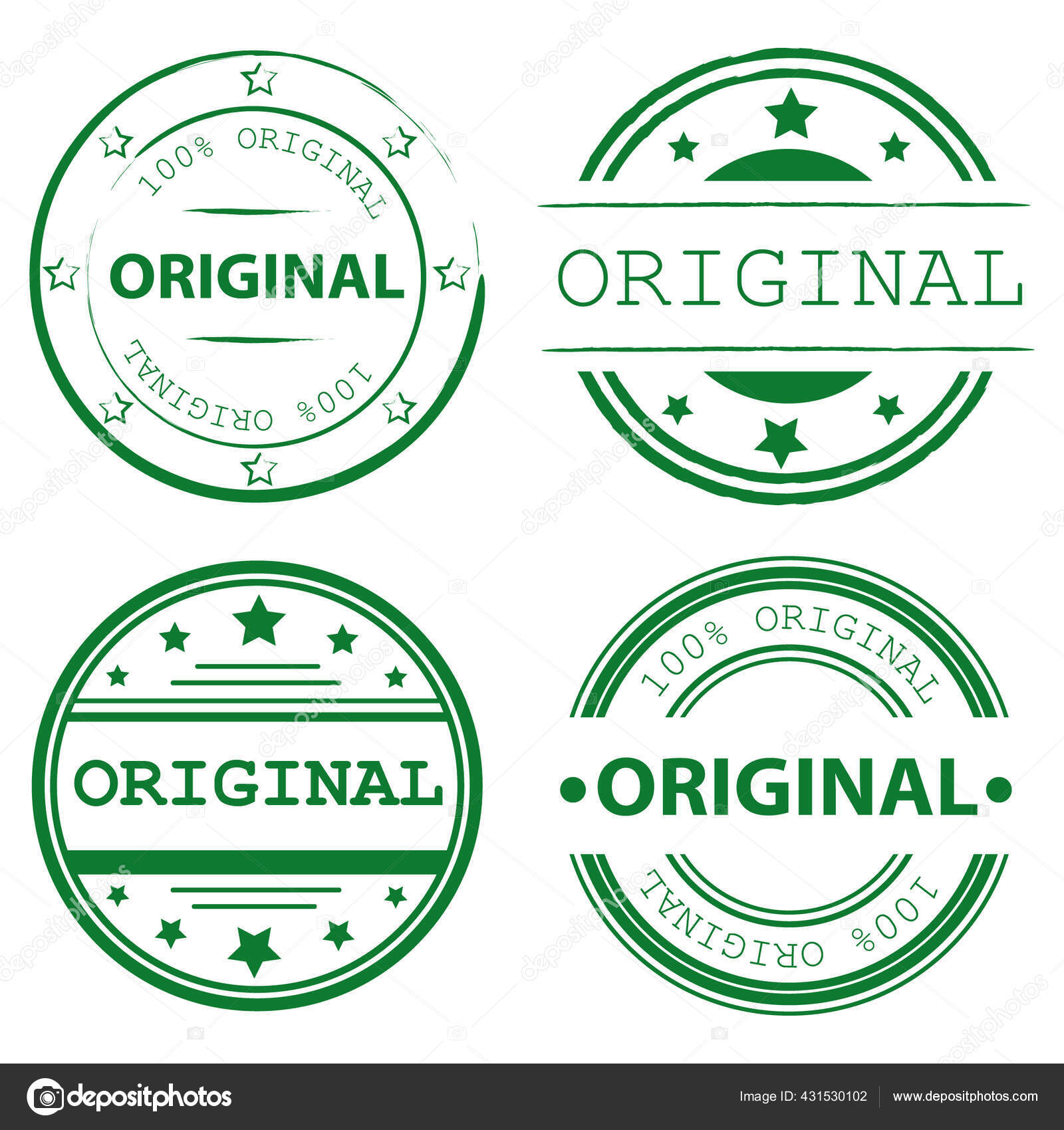 Four green original rubber seal stamp Stock Vector Image by ...