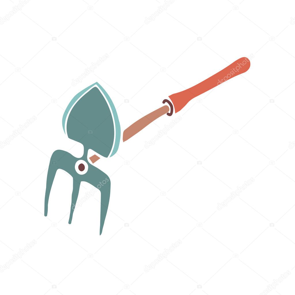 Boceto de una azada. Elemento vectorial para el diseño. 2022