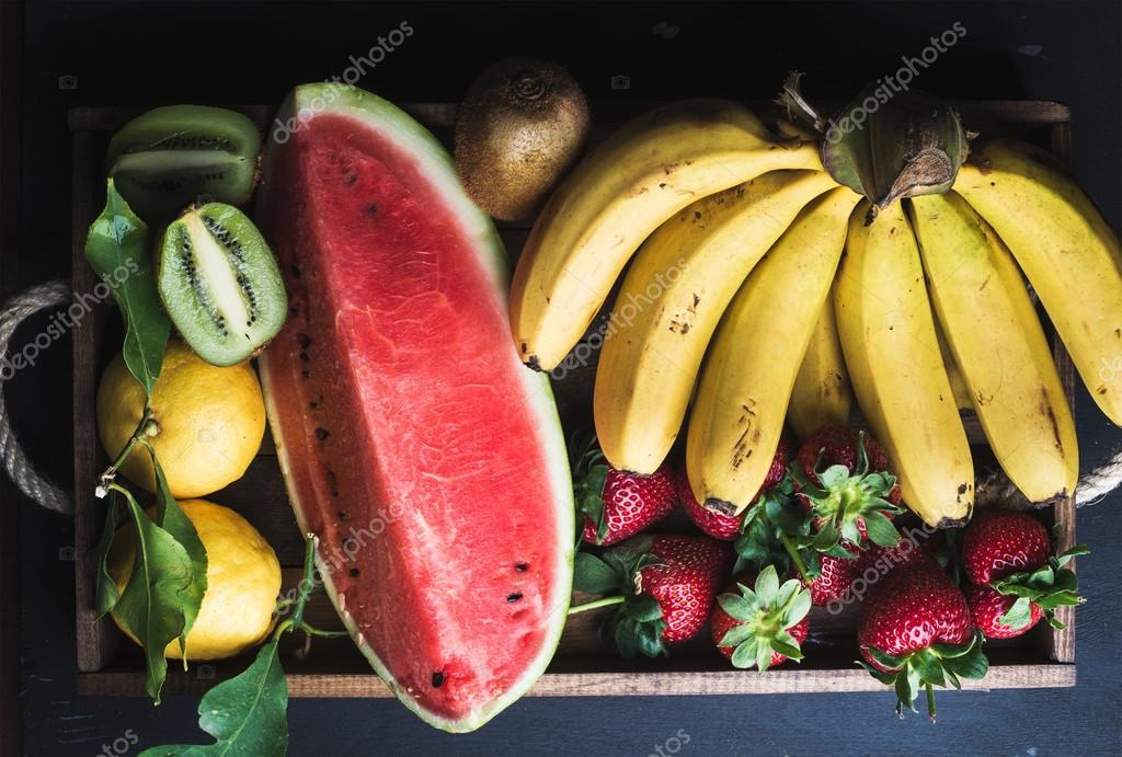 Various colorful tropical fruit selection Stock Photo by ©sonyakamoz ...