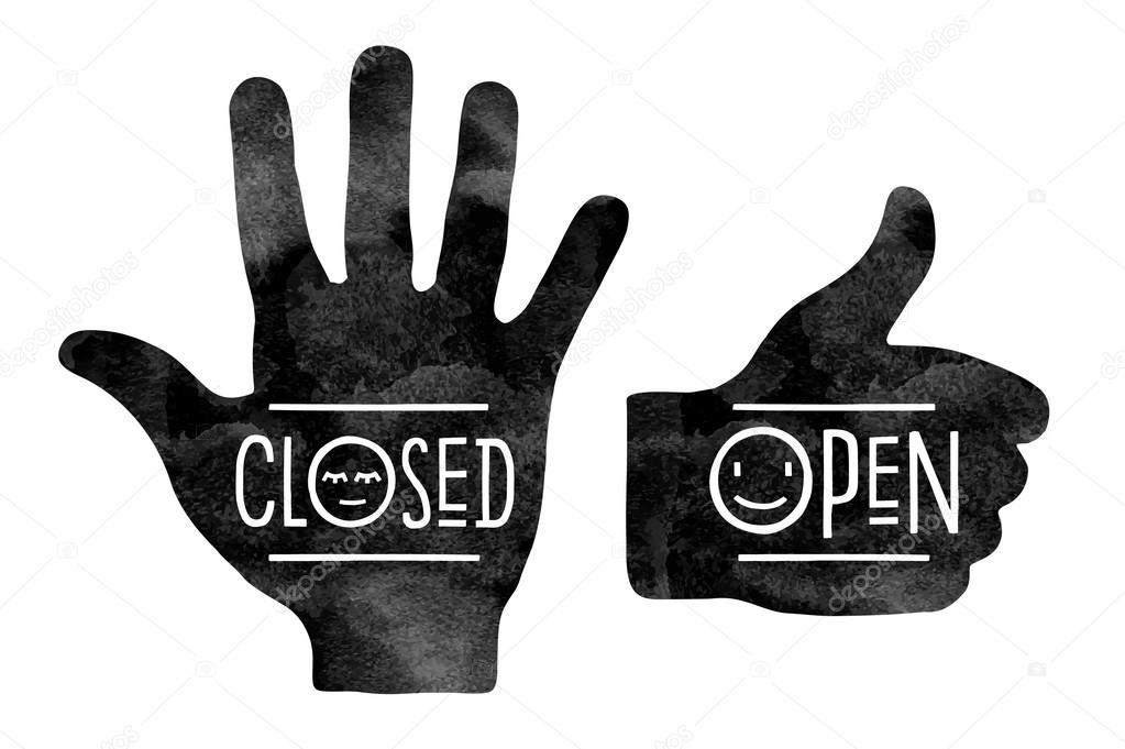 Stop hand Closed and thumb up Open Stock Vector by ©sonyakamoz 65981255