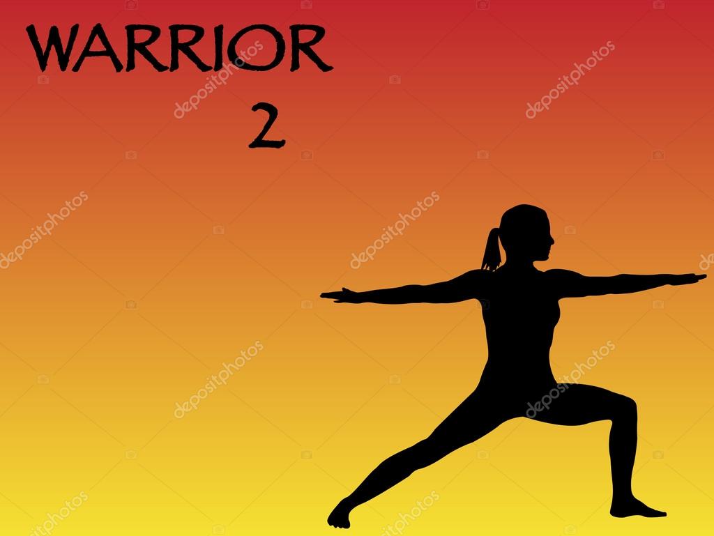 Yoga Warrior Pose Silhouette