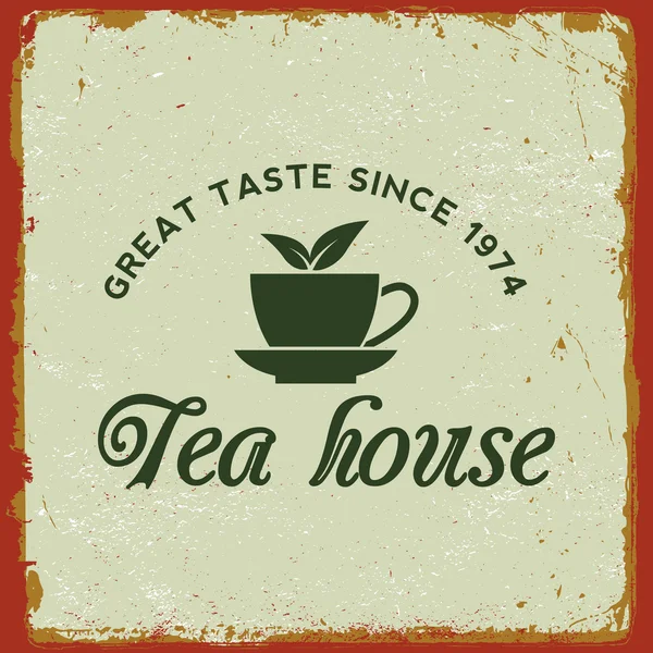 Tea shop label on grunge background Stock Vector Image by ©igorrita ...