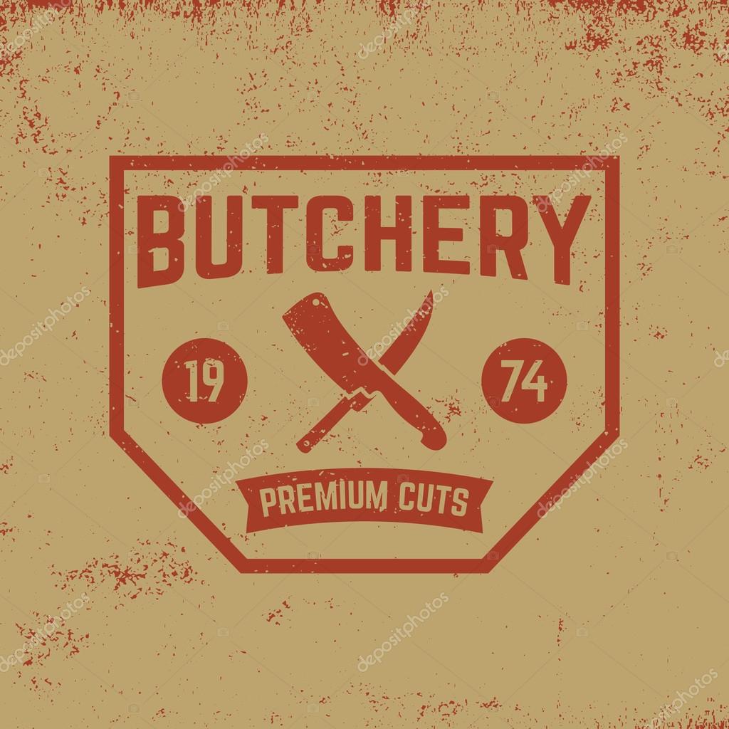 Butchery label on grunge background Stock Vector by ©igorrita 78290900