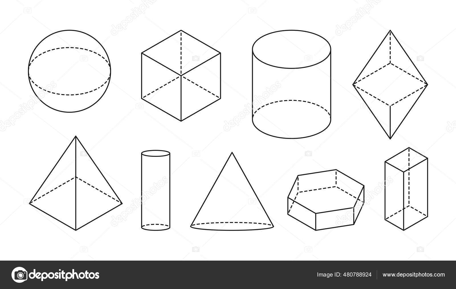 Volumétrica básica 3d formas geométricas conjunto vector Vector de ...