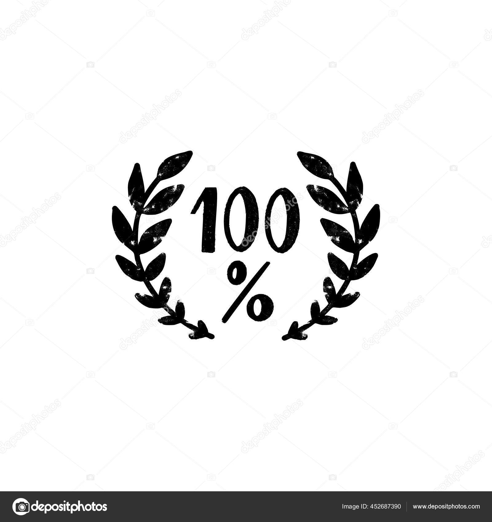 100 percent vector logo - a vintage handmade one hundred percent sign ...