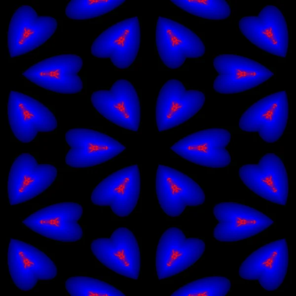Endless pattern of dark blue hearts - Stock Image - Everypixel