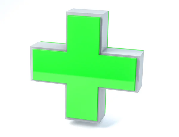 3d green cross for healthcare, support, first aid concepts. Stock Photo ...