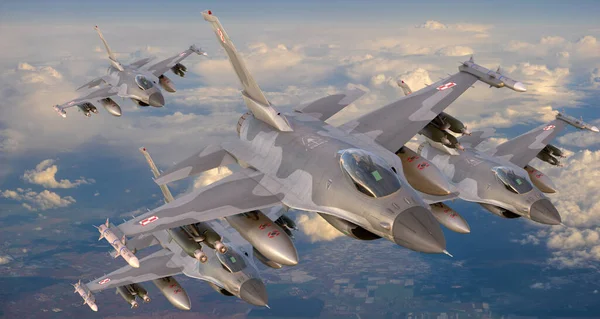 Pair Lockheed Martin Lightning Aircraft Defensive Maneuver – Stock ...