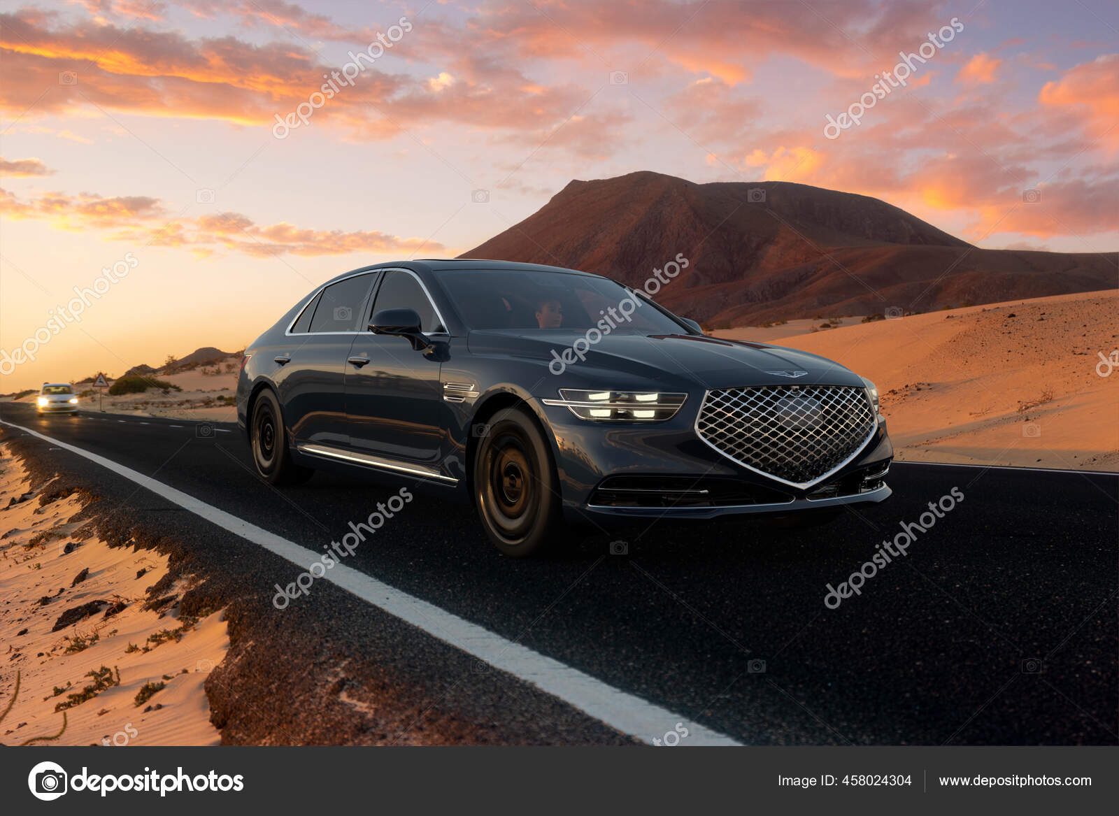 Genesis G90 Luxury Limousine Scenic Road – Stock Editorial Photo ...