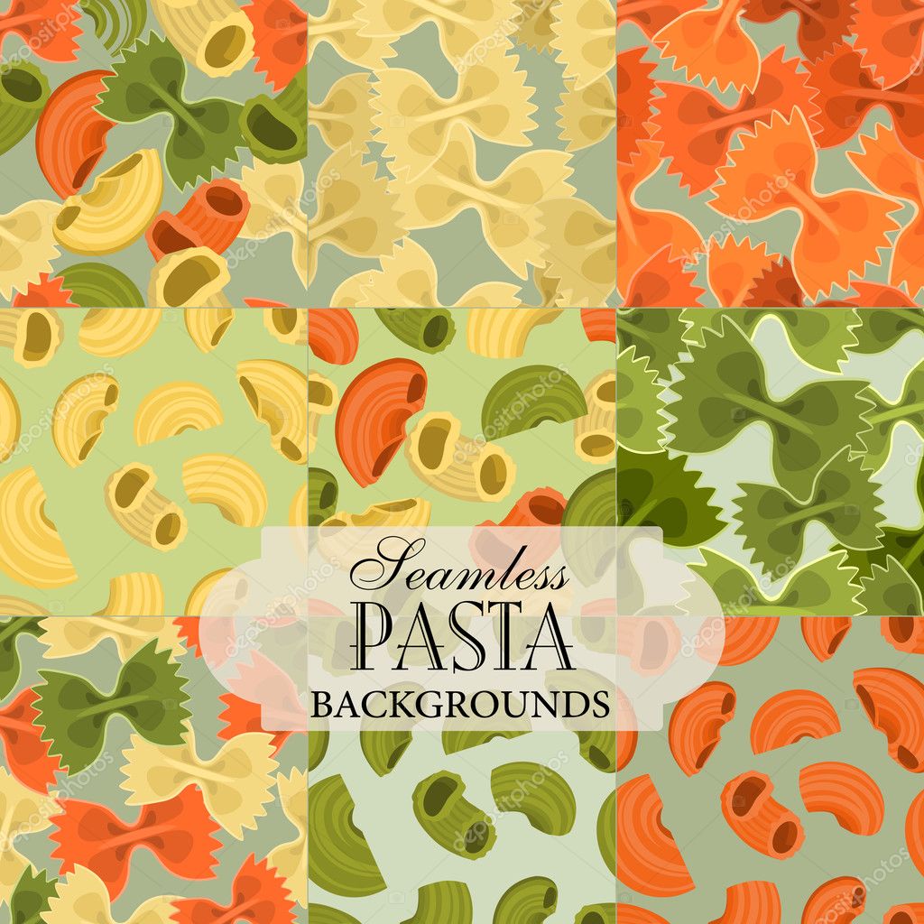 Collection of seamless backgrounds on the topic of pasta Stock Vector ...