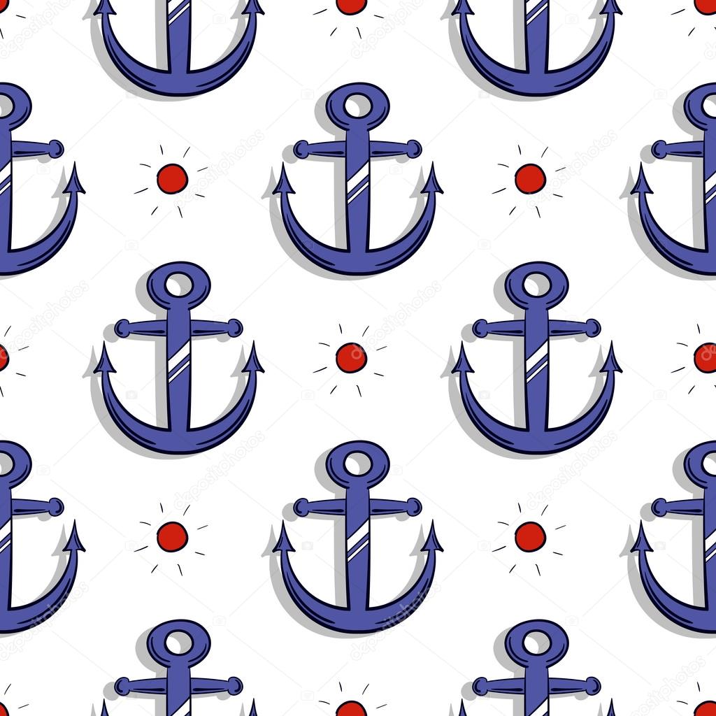 Anclas azules patrón sin costura Vector de stock #106319902 de ©your ...
