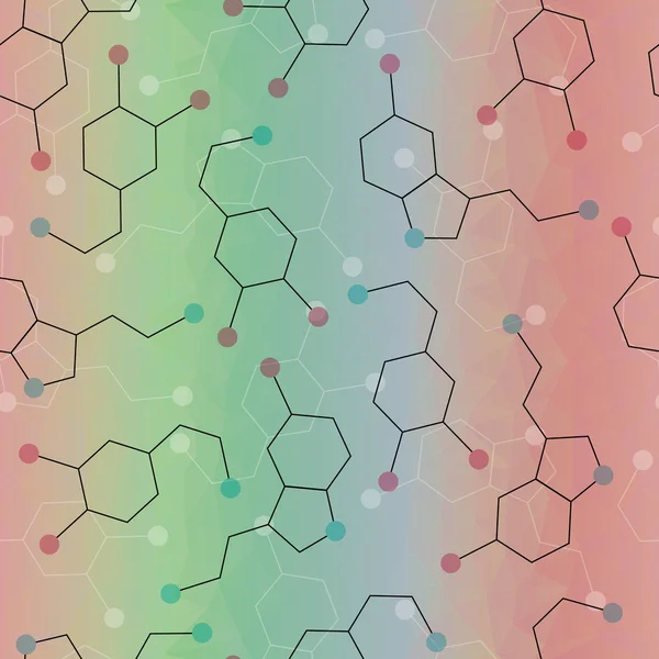 Seamless pattern with dopamine and serotonin molecules. — Stock Vector ...