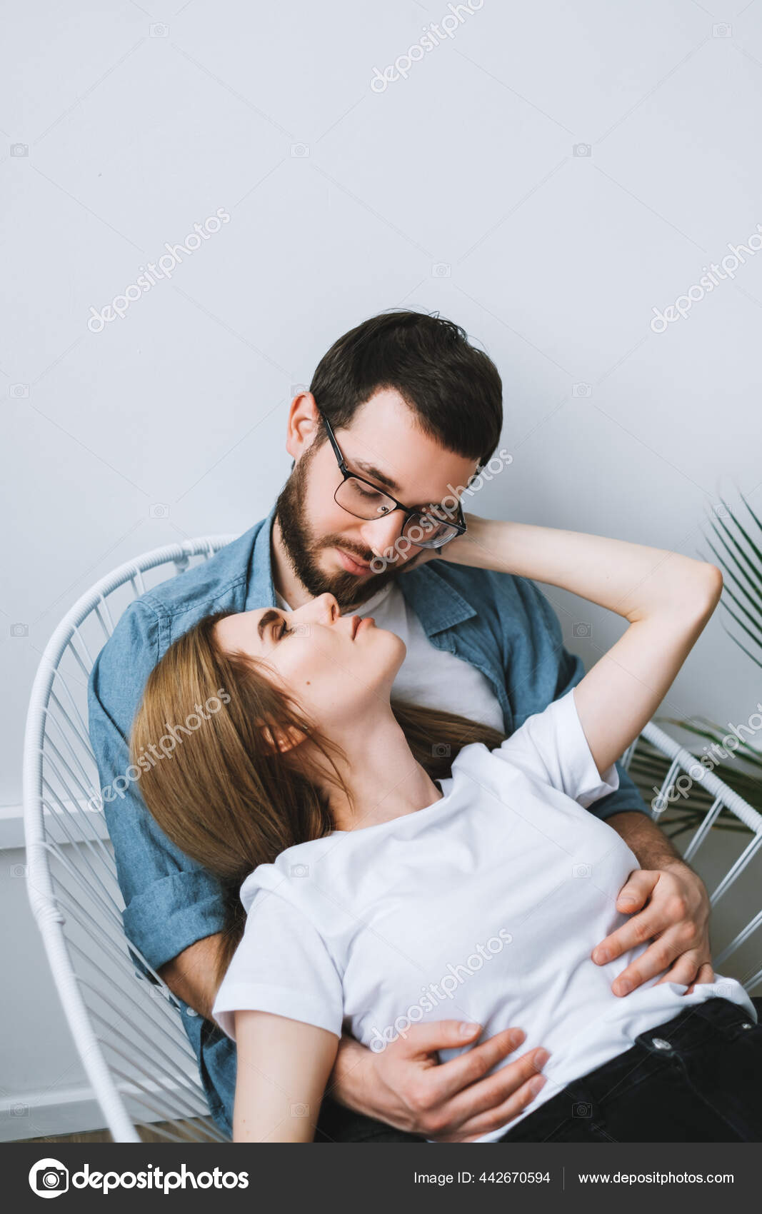 Young Couple Lovers Embraced Each Other Relationship Concept High ...