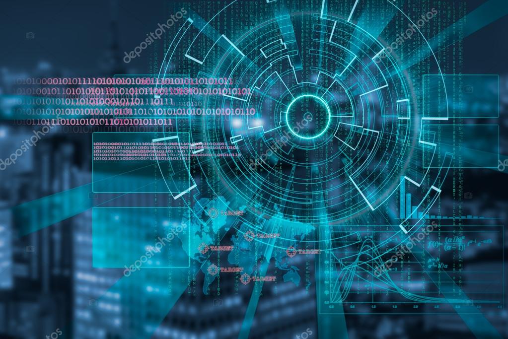 Cyber laser target on a night city blurred background Stock Photo by ...