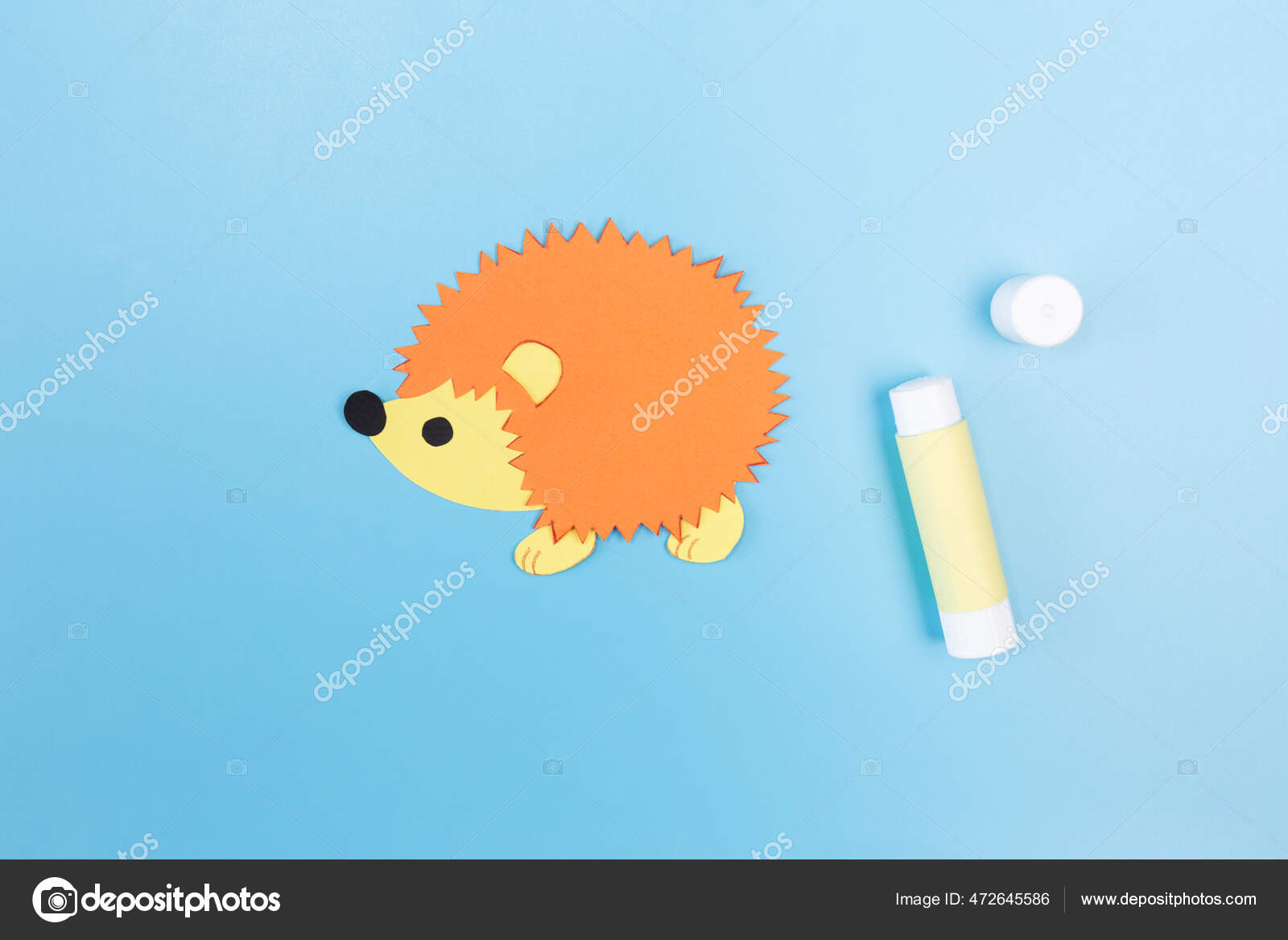 Autumn craft paper hedgehog, art project for kindergarten kids ...