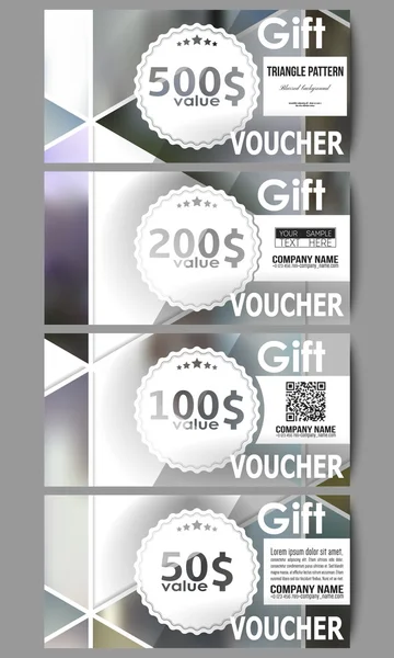 Set of modern gift voucher templates. Material Design. Colored vector ...