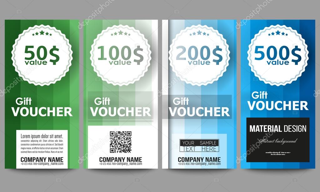 Conjunto de plantillas de vales de regalo. Fondo colorido abstracto del ...