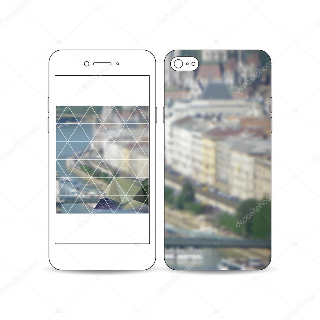 Mobile smartphone with an example of the screen and cover design ...