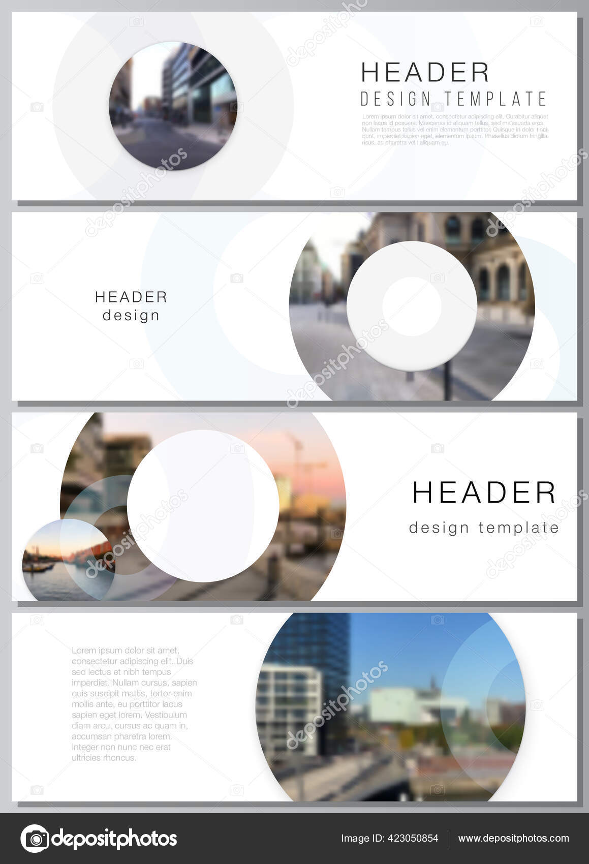 Vector layout of headers, banner templates for website footer design ...