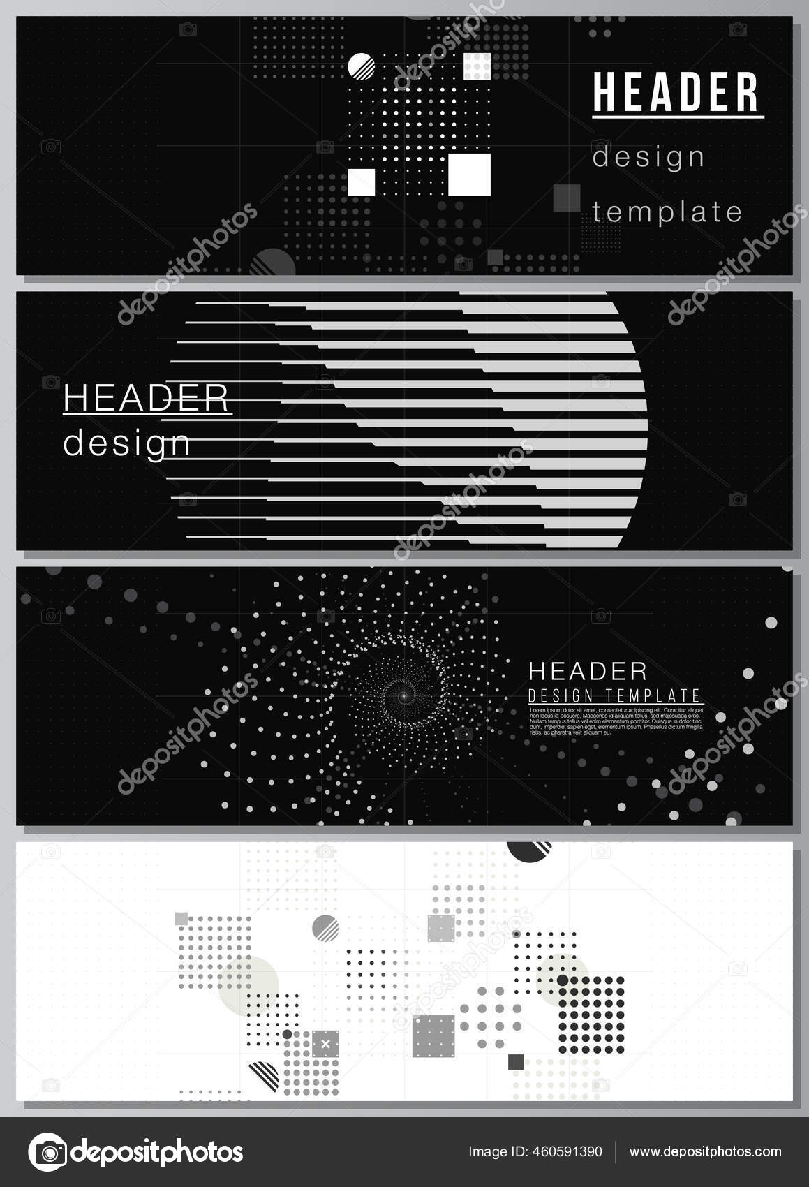 Vector layout of headers, banner design templates for website footer ...
