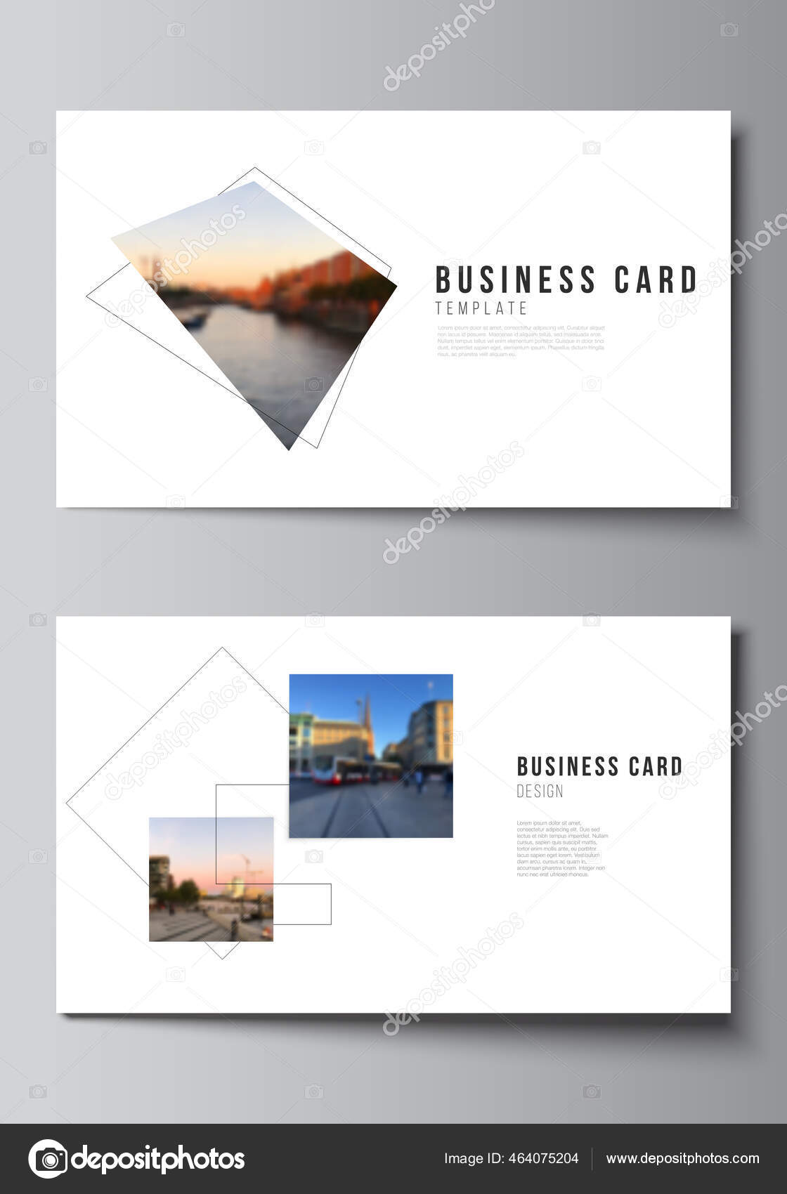 Vector layout of two creative business cards design templates ...