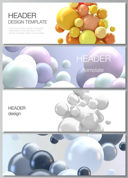 Vector layout of headers, banner design templates for website footer ...