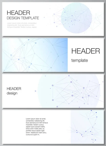 The minimalistic vector illustration of the editable layout of headers ...