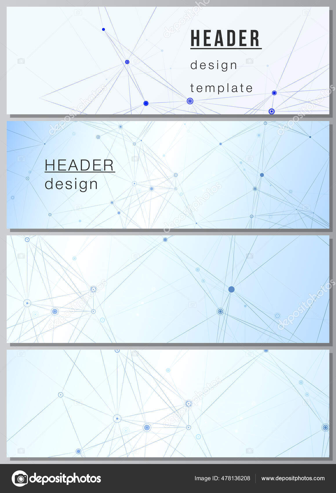 Vector layout of headers, banner templates for website footer design ...
