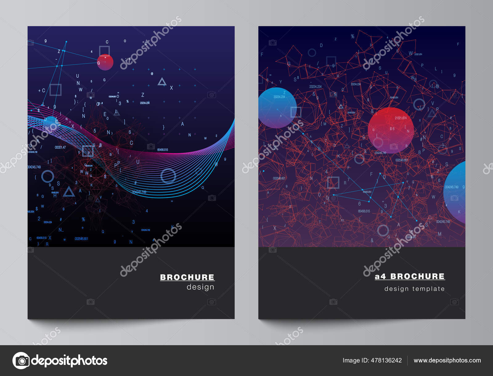 Vector layout of A4 cover mockups templates for brochure, flyer layout ...